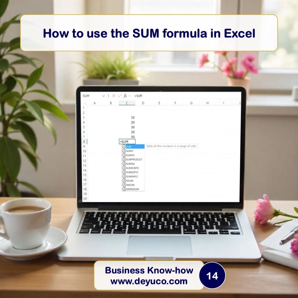 How to Use the SUM Formula in Excel - DeYuCo Academy