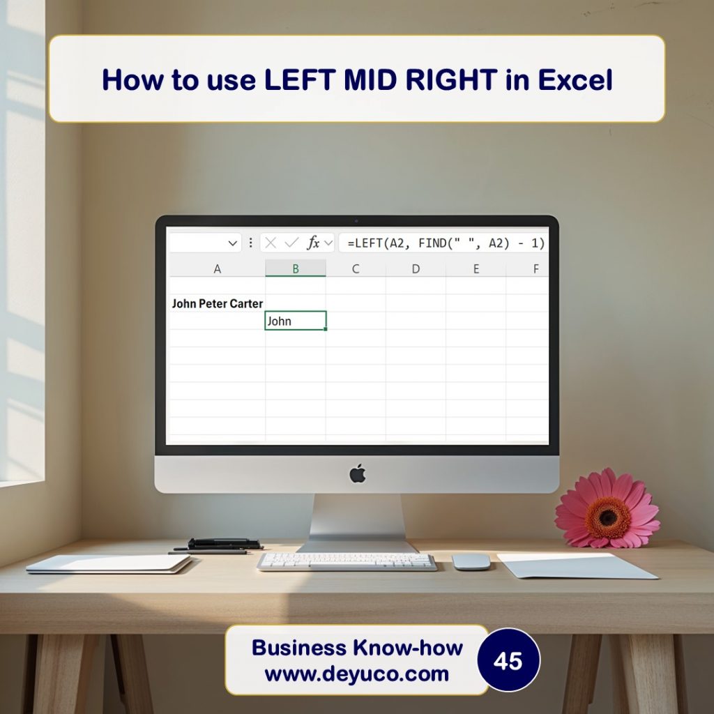 How to use LEFT RIGHT MID Functions in Excel - DeYuCo Academy